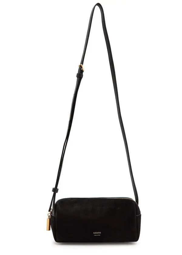 Khaite Kye Mini Suede And Leather Cross-body Bag - Black