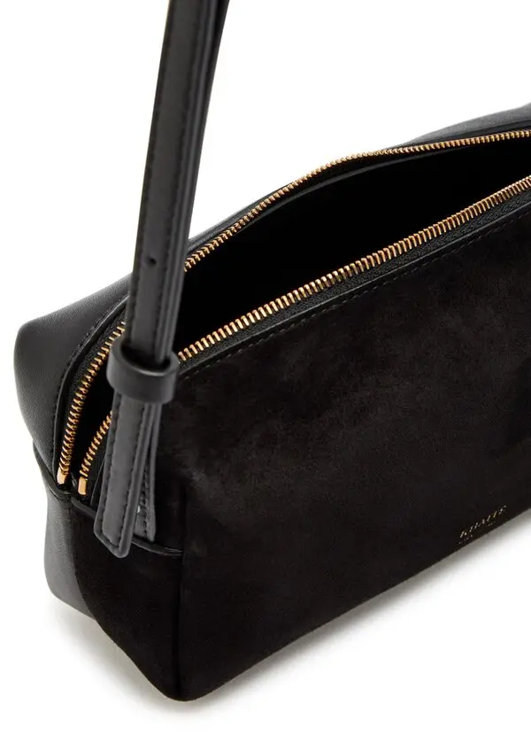 Khaite Kye Mini Suede And Leather Cross-body Bag - Black