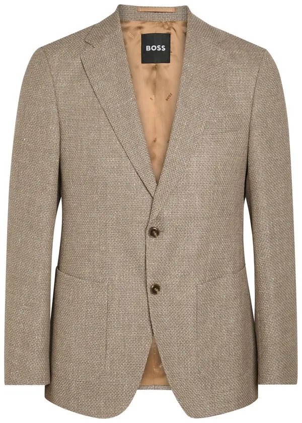 BOSS Hutson Wool And Linen-blend Blazer