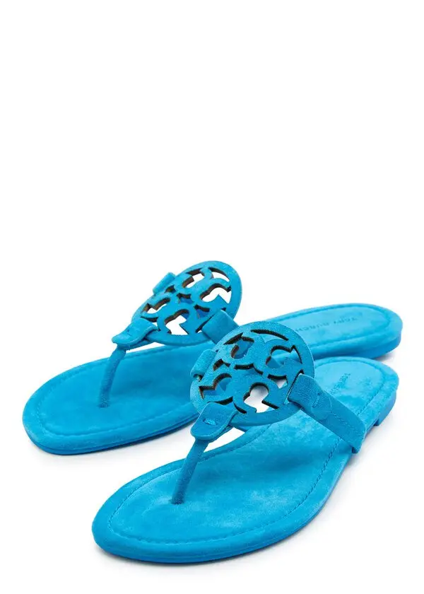 Tory Burch Miller Suede Thong Sandals - Blue
