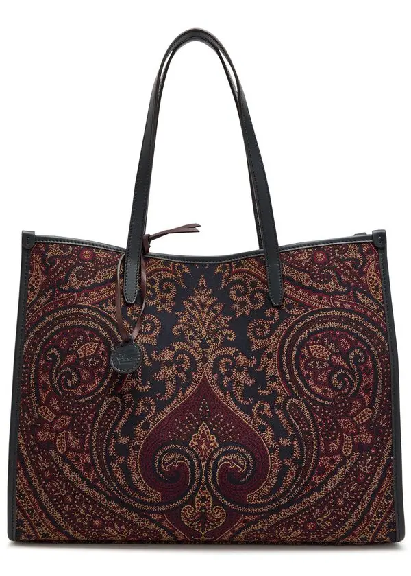 Etro Lovtter Large Paisley-jacquard Leather Tote - Multicoloured