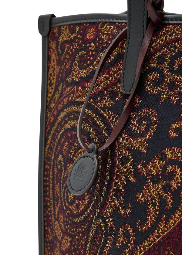 Etro Lovtter Large Paisley-jacquard Leather Tote - Multicoloured