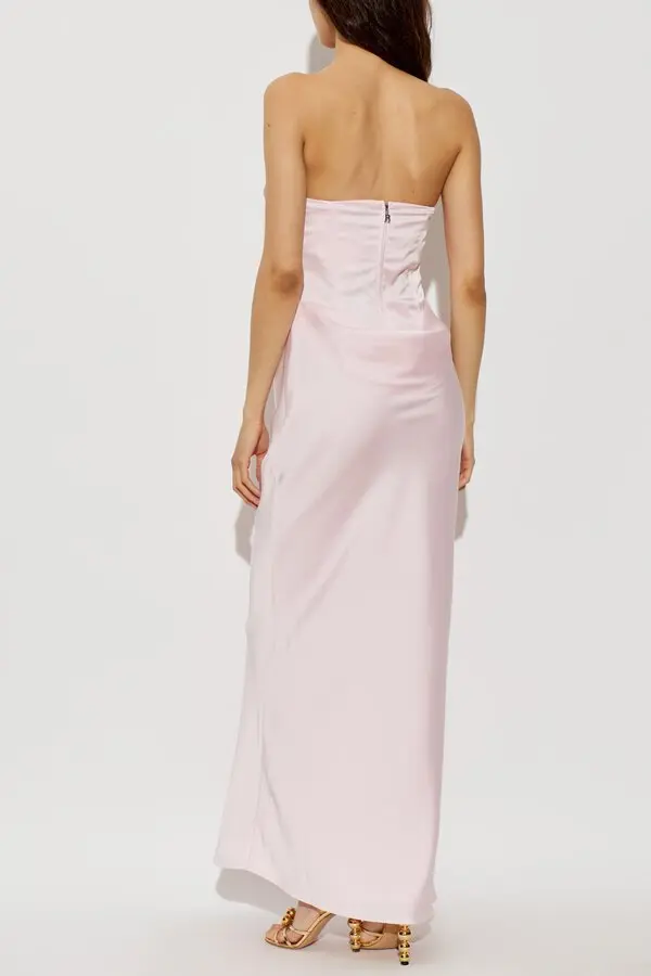 ROTATE BY BIRGER CHRISTENSEN Off-shoulder Satin Maxi Dress With Cowl Neck