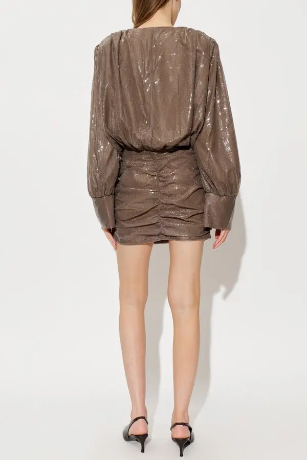ROTATE BY BIRGER CHRISTENSEN Sequin Dress With Long Sleeves