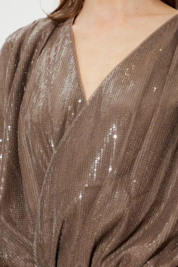 ROTATE BY BIRGER CHRISTENSEN Sequin Dress With Long Sleeves