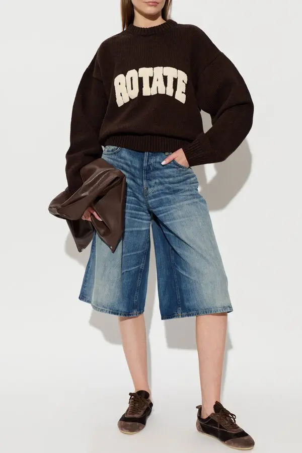 ROTATE BY BIRGER CHRISTENSEN Wool Sweater With Logo