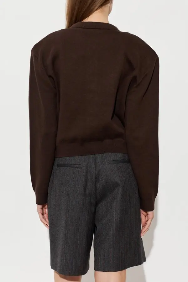 ROTATE BY BIRGER CHRISTENSEN Cotton Cardigan With Shoulder Pads