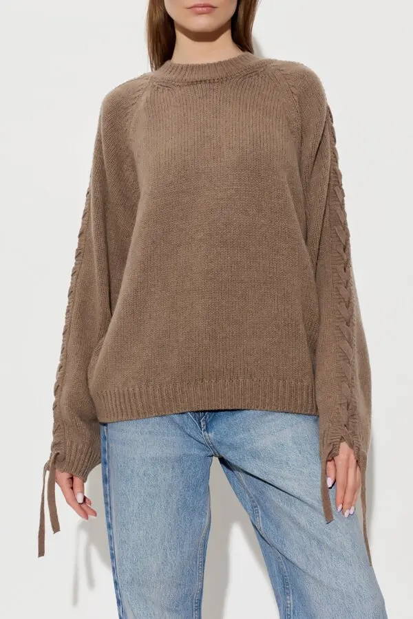 ROTATE BY BIRGER CHRISTENSEN Wool Sweater With Ties On Sleeves