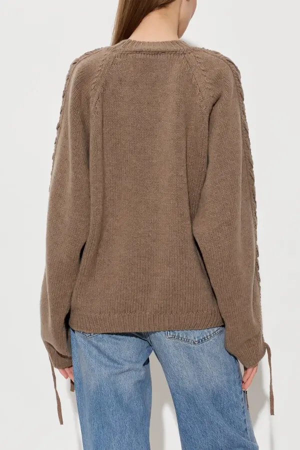 ROTATE BY BIRGER CHRISTENSEN Wool Sweater With Ties On Sleeves