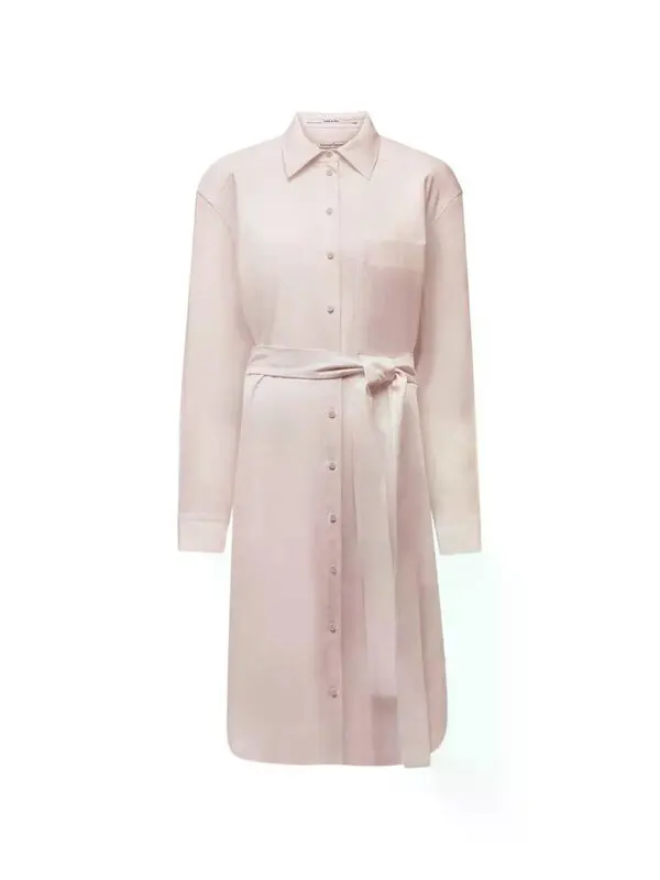 Another Tomorrow Pleat Back Midi Shirt Dress