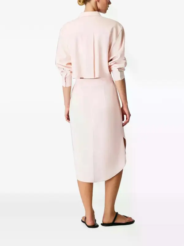 Another Tomorrow Pleat Back Midi Shirt Dress