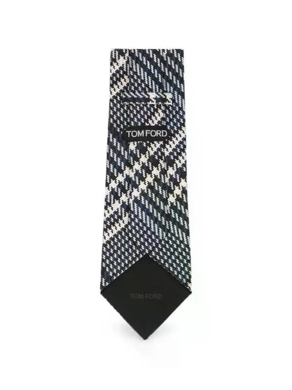 TOM FORD Prince Of Wales Check Neck Tie - Blue