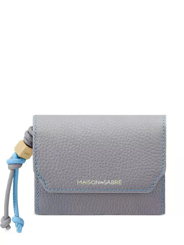 MAISON DE SABRE Pebbled Leather Trifold Wallet - Grey