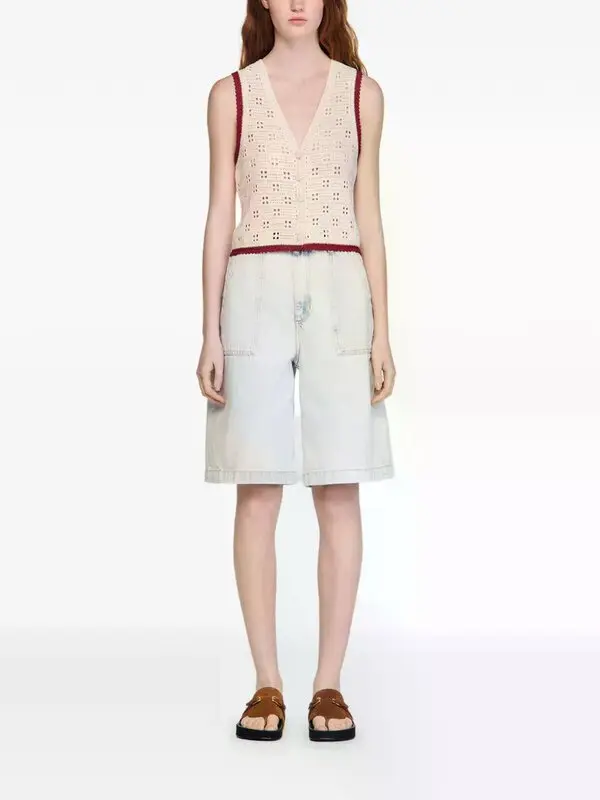 Sandro Crochet-knit Vest