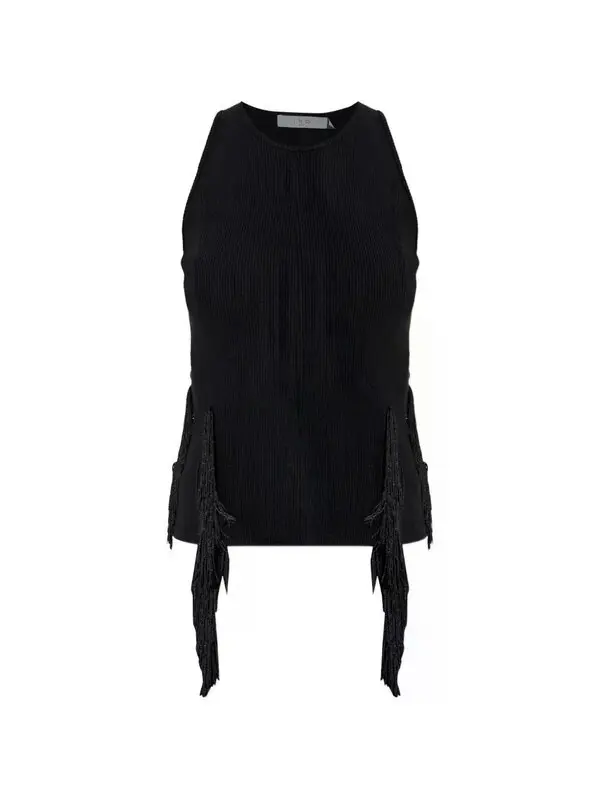 IRO PARIS Flocon Fringe Ribbed Top