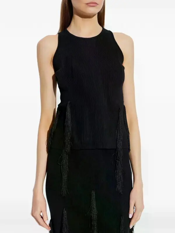 IRO PARIS Flocon Fringe Ribbed Top
