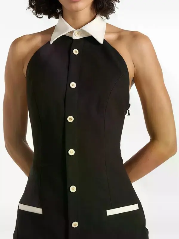 Manière De Voir Jasmine Halterneck Pleated Mini Dress