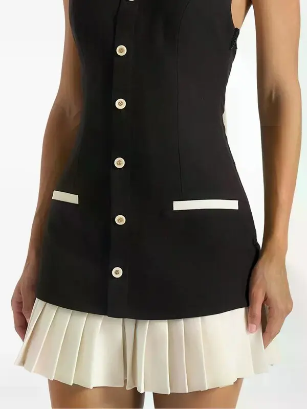 Manière De Voir Jasmine Halterneck Pleated Mini Dress