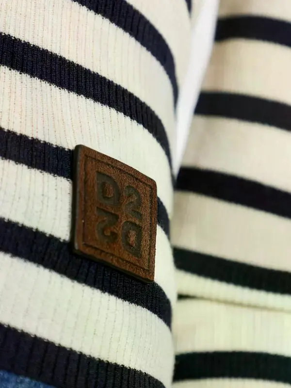 Dsquared2 Striped Wool Crew Neck Sweater