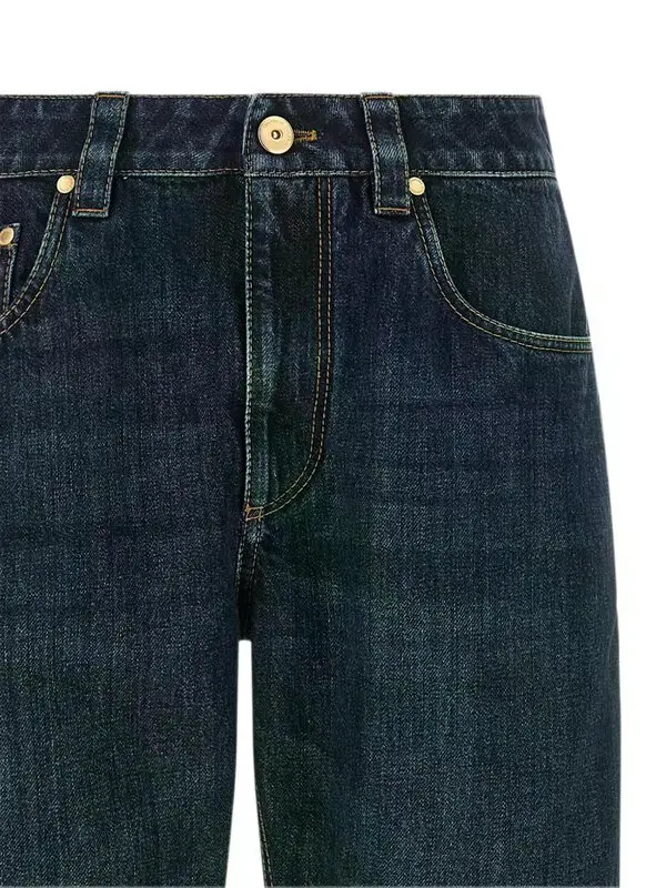 Brunello Cucinelli Shiny Bartack Straight-leg Jeans