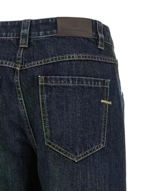 Brunello Cucinelli Shiny Bartack Straight-leg Jeans