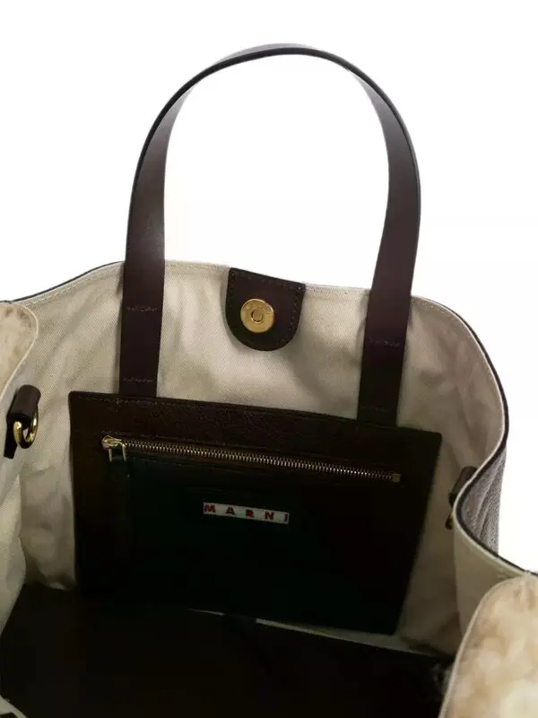 Marni Museo Soft East/west Lamb Fur Tote Bag - Neutrals
