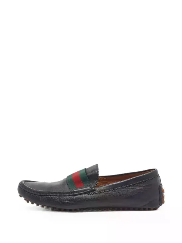 Gucci Web Stripe Driver Loafers