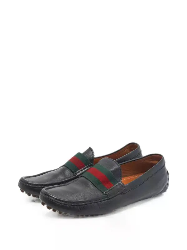 Gucci Web Stripe Driver Loafers