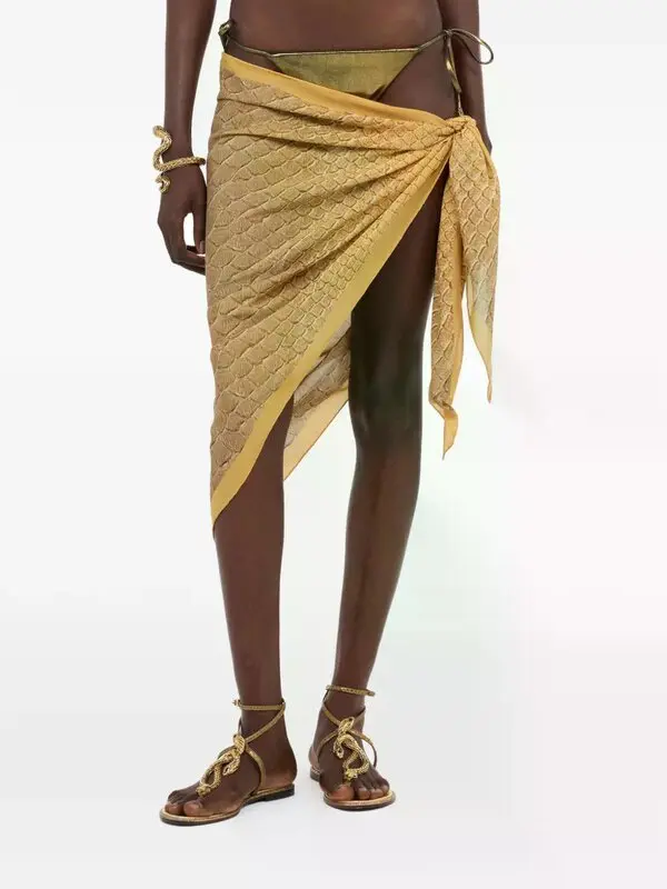 Roberto Cavalli Snake-print Pareo
