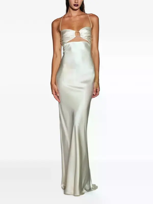 THE SEI Cut-out Silk Maxi Gown