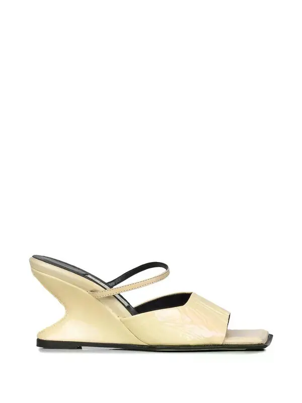 MIISTA Ruched Sculptural Wedge Slides