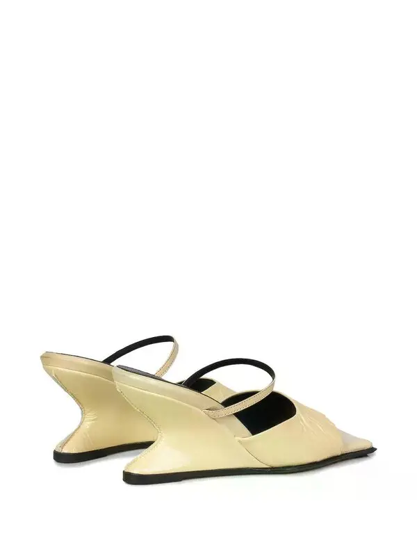 MIISTA Ruched Sculptural Wedge Slides