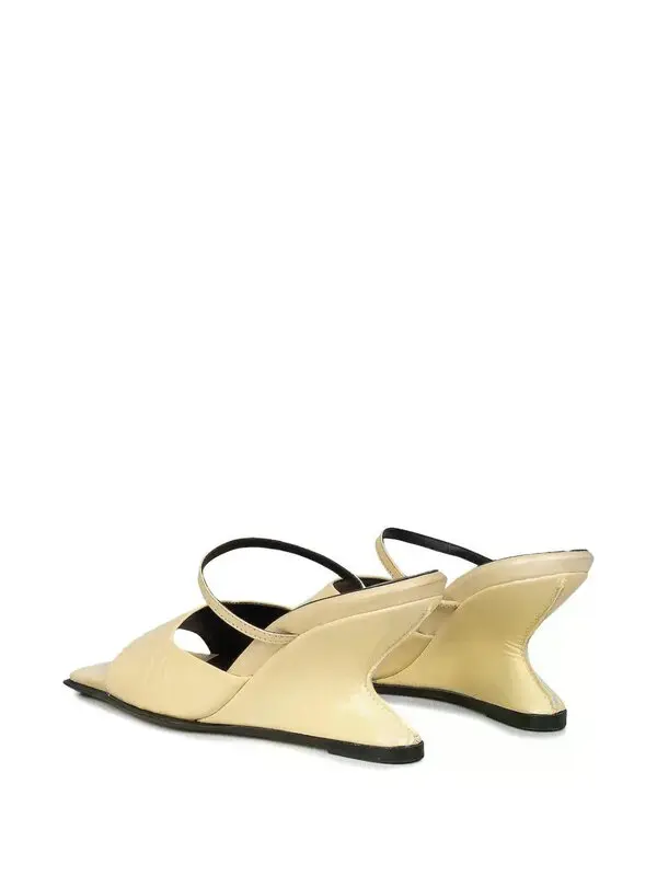 MIISTA Ruched Sculptural Wedge Slides