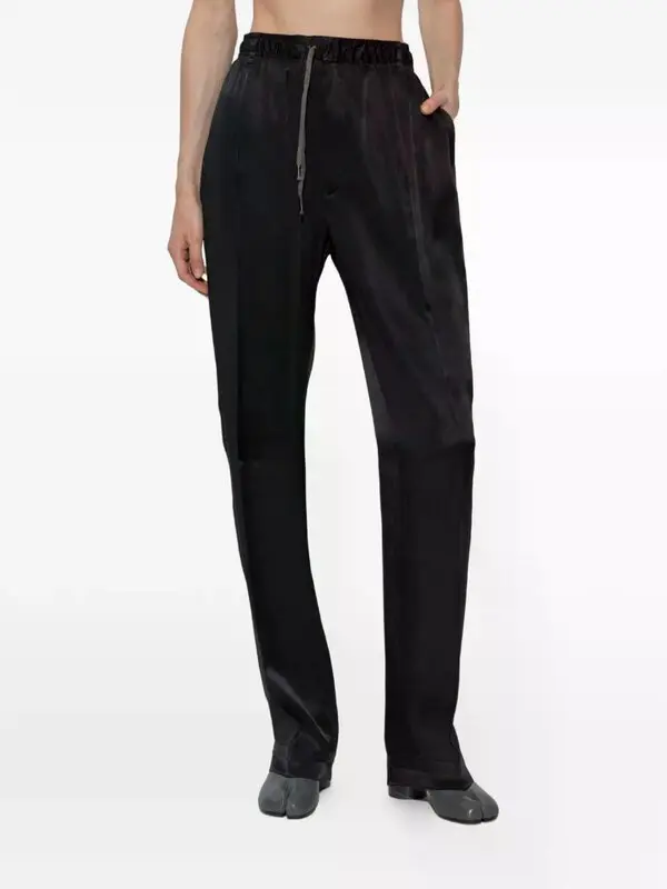 MAISON MARGIELA Satin Finish Drawstring Trousers - Black