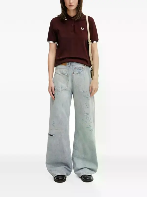 Fred Perry Tipped Piqué Polo Shirt - Red