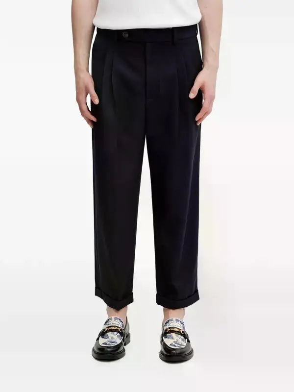 Drole De Monsieur Pleated Turned-up Trousers