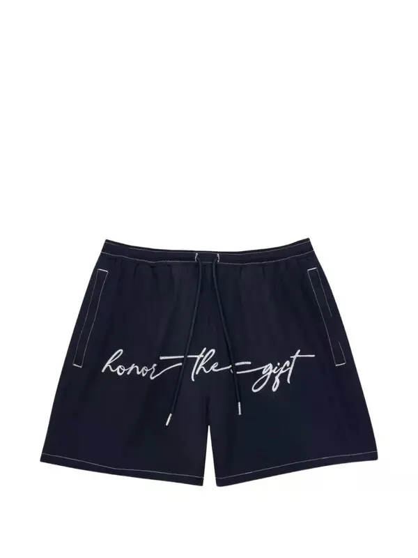HONOR THE GIFT Embroidered Drawstring Shorts