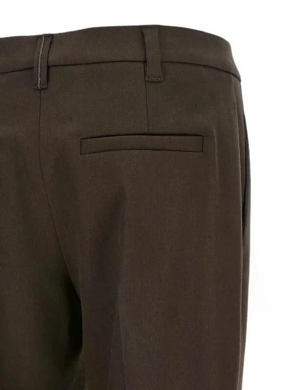 Brunello Cucinelli Monile Tapered-leg Trousers - Brown