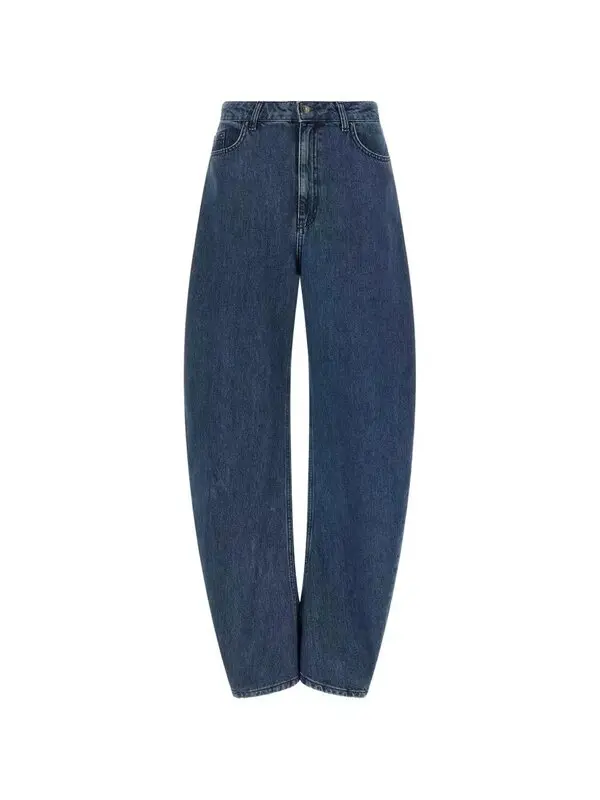 ROTATE BY BIRGER CHRISTENSEN Draped Barrel Palazzo Jeans
