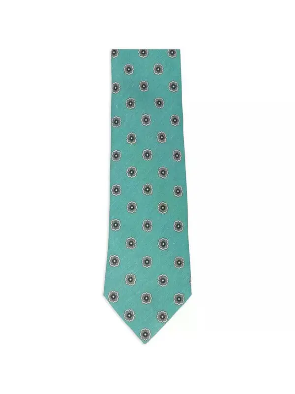 Isaia 7-fold Floral Neck Tie - Blue