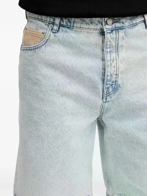 Drole De Monsieur Corduroy-trim Denim Shorts