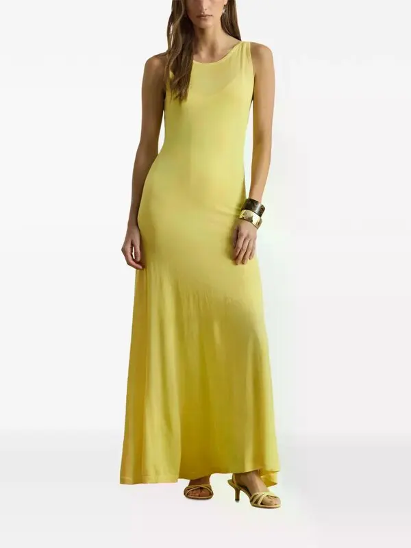 Ralph Lauren Sleeveless Boat-neck Maxi Dress