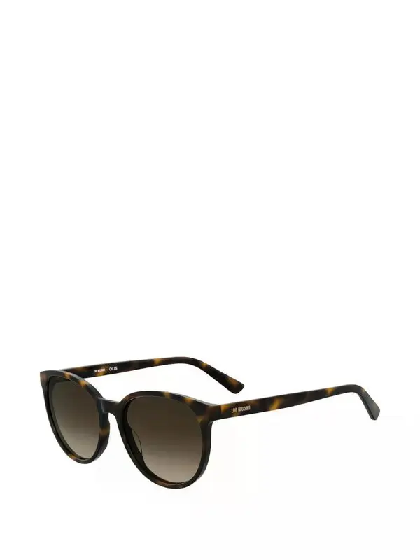 Moschino Tortoiseshell Effect Round Frame Sunglasses