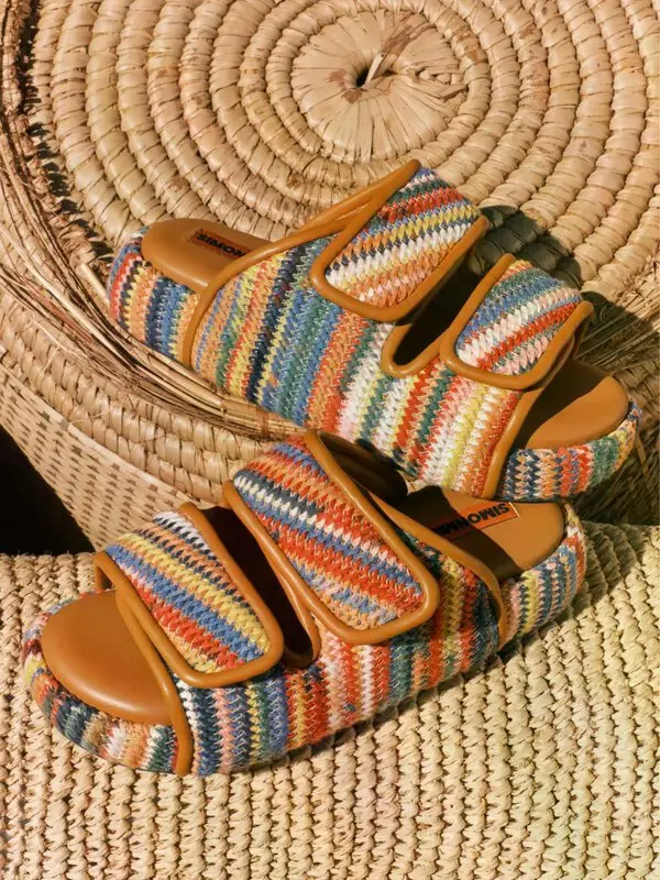 SIMONMILLER Croc-effect Touch-strap Sandals