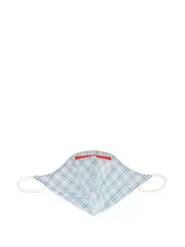 Isaia Check-print Face Mask - White