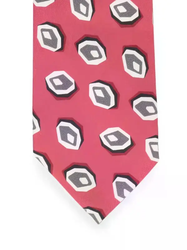 Isaia Geometric Print 7-fold Tie