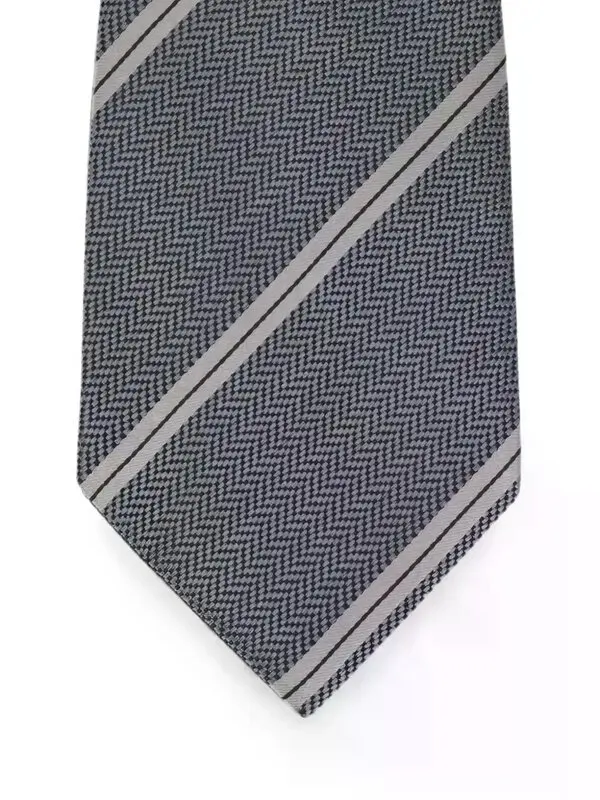 TOM FORD Diagonal-stripe Neck Tie - Grey