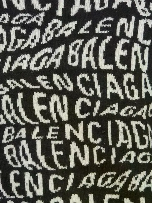 Balenciaga Logo Wave Turtleneck Sweater