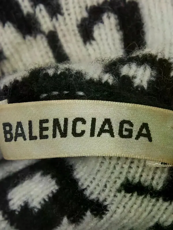 Balenciaga Logo Wave Turtleneck Sweater