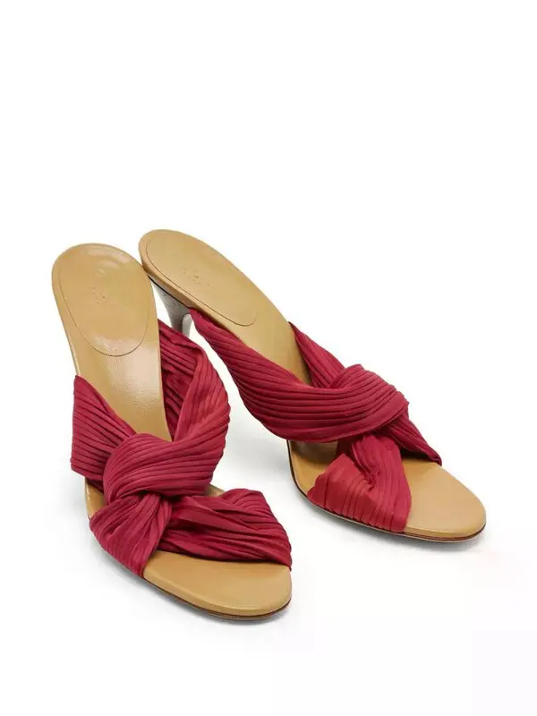 Gucci Pleated Knotted Sandals - Red